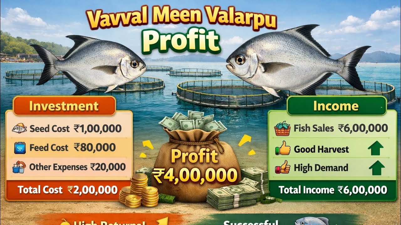 Pomfret Fish Farming |High Profit Businessவவ்வால் மீன் வளர்ப்பு # ...
