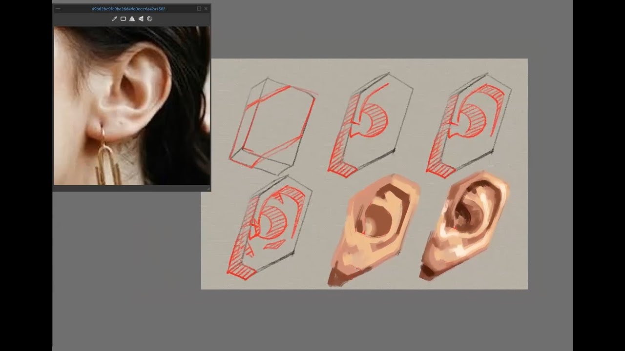 How to paint Basic ears in step by step - YouTube