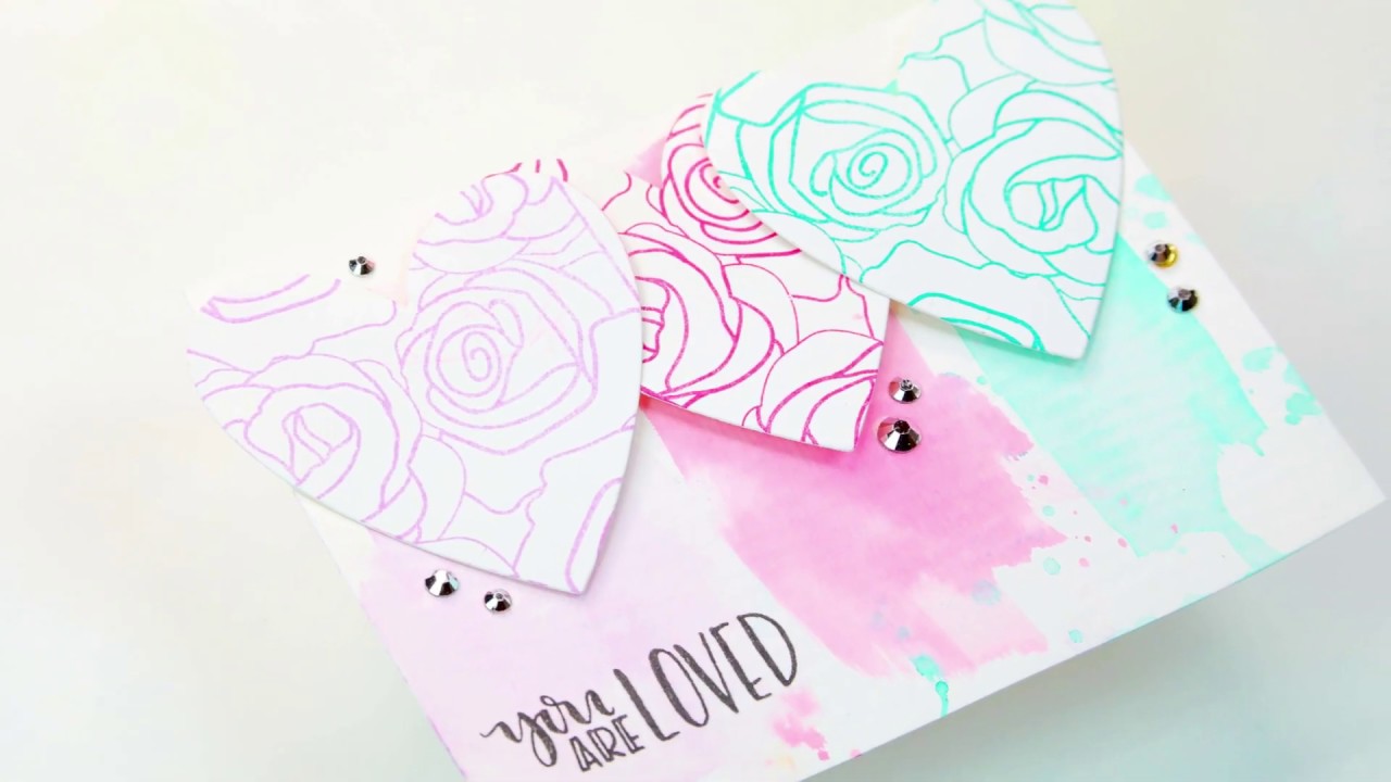 Tone on Tone Watercolor and Stamping - YouTube