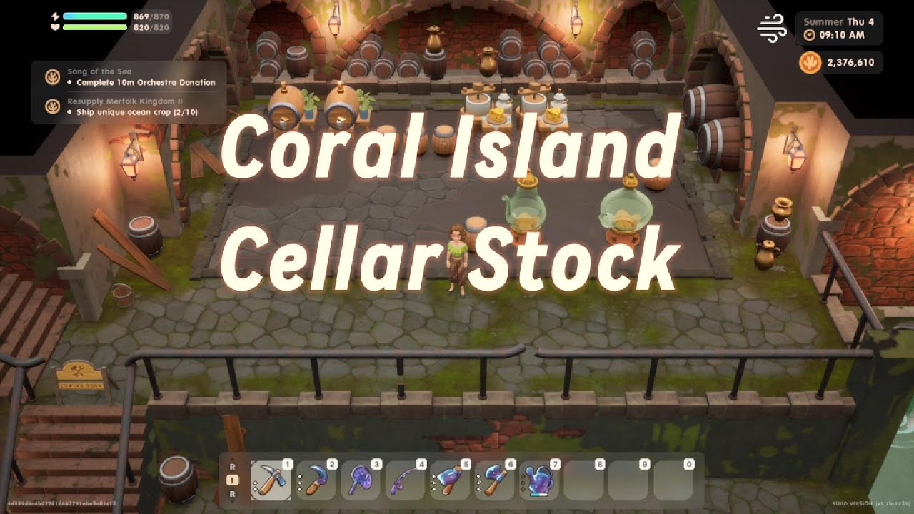 Coral Island Cellar Update and Stock - YouTube