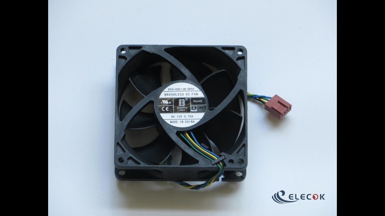 EFH-08E12W-GP01 12V 0.70A 4wires Cooling Fan - YouTube