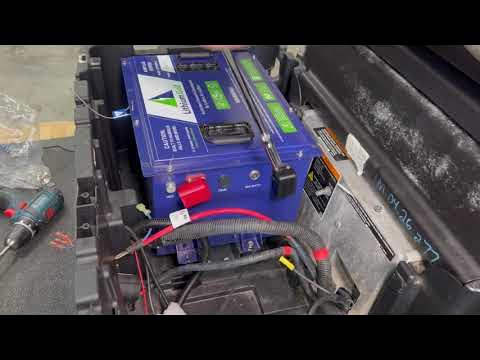 Lithium Golf single-pack lithium battery install in Club Car Tempo - demonstration only - YouTube