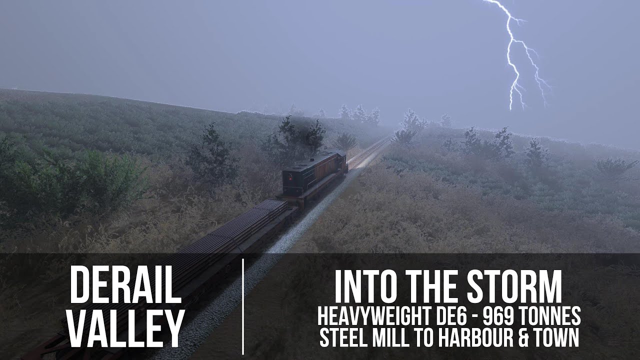 Derail Valley - 969 tonne steel rail delivery with the DE6 - YouTube