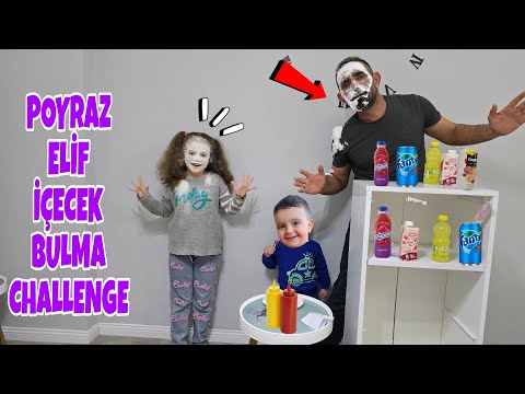 POYRAZ ELİF BABASI İÇECEK BULMA CHALLANGE OYNADIK!!!