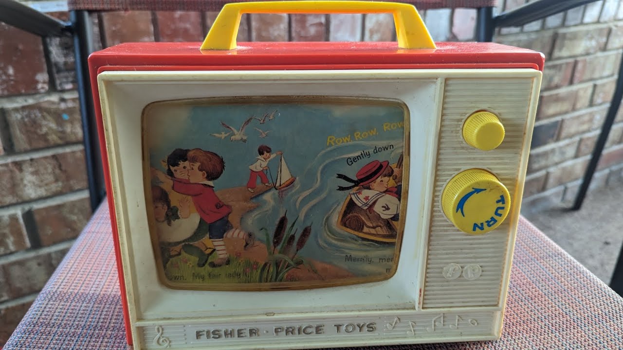 Vintage 1966 Fisher Price Toys Giant Screen Music Box TV Two Tunes ...