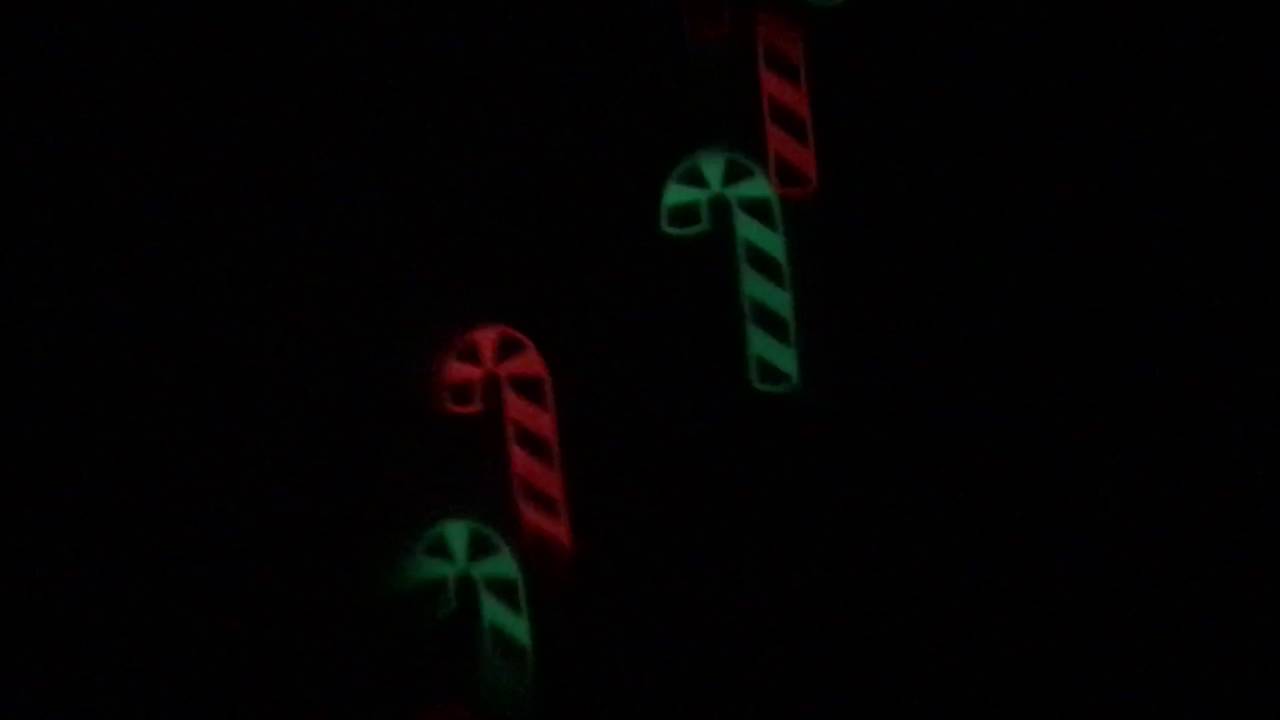 LED Light Show Projection Candy Cane Christmas - YouTube