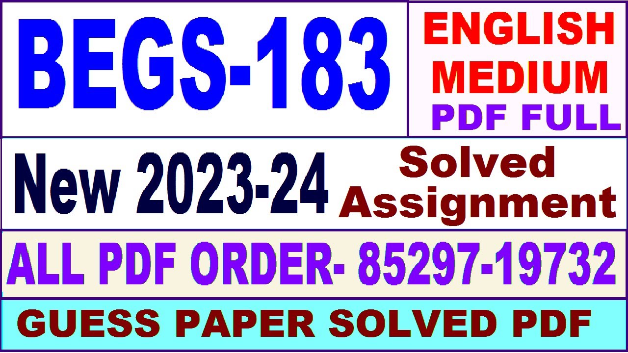 begs 183 solved assignment 2023-24 in English / begs 183 solved ... begs 183 solved assignment 2023-24 in English / begs 183 solved ...