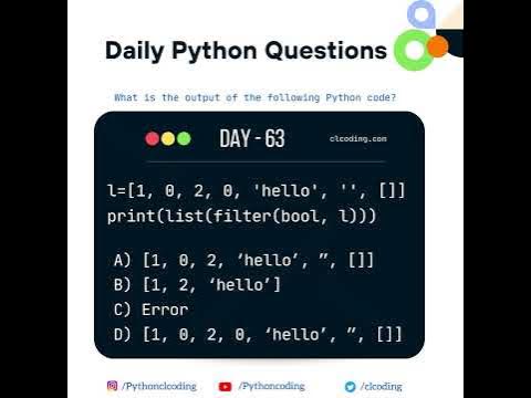 Python Coding challenge - Day 63 | What is the output of the following Python code? #pythoncode ...