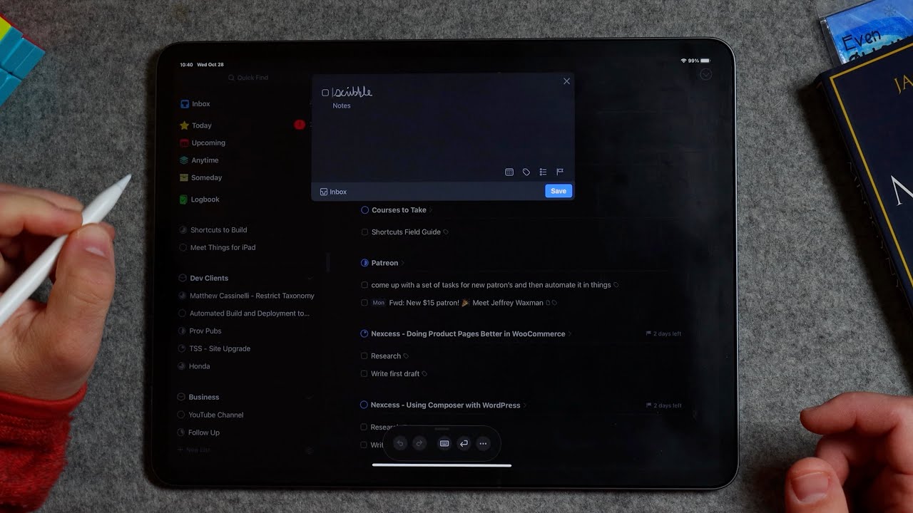Things 3 iPadOS Scribble Support - YouTube