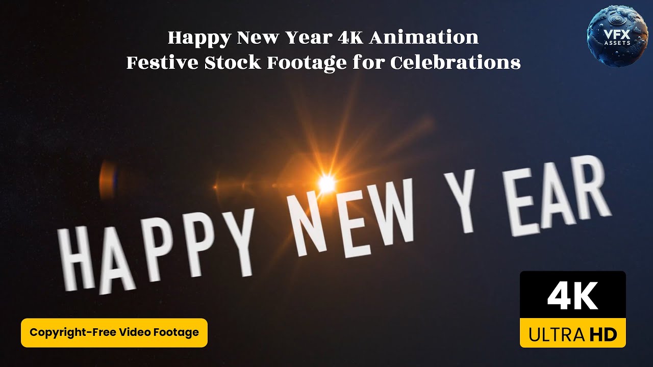 Happy New Year 4K Animation | Festive Stock Footage for Celebrations # ...