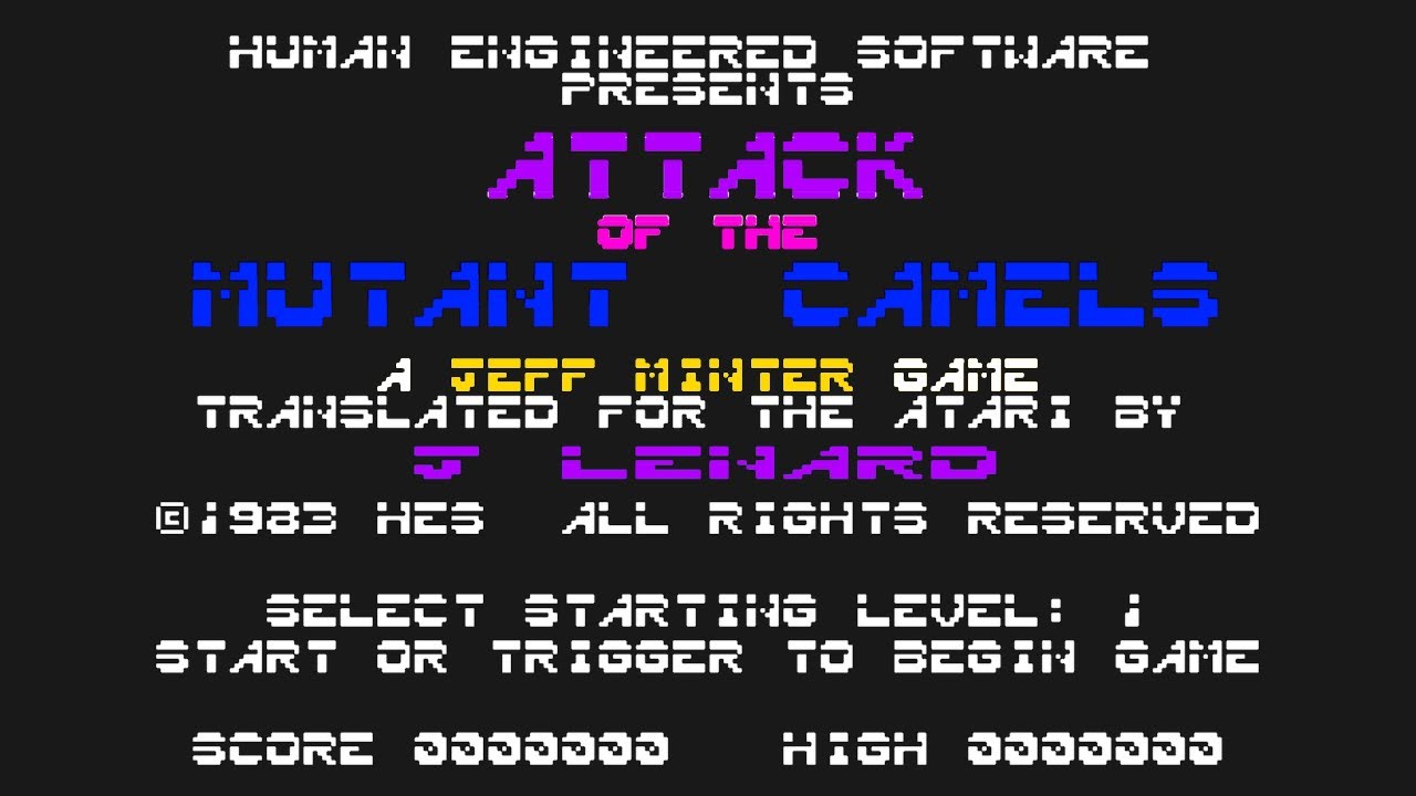 Attack of the Mutant Camels (aka Gridrunner II): Gameplay - YouTube