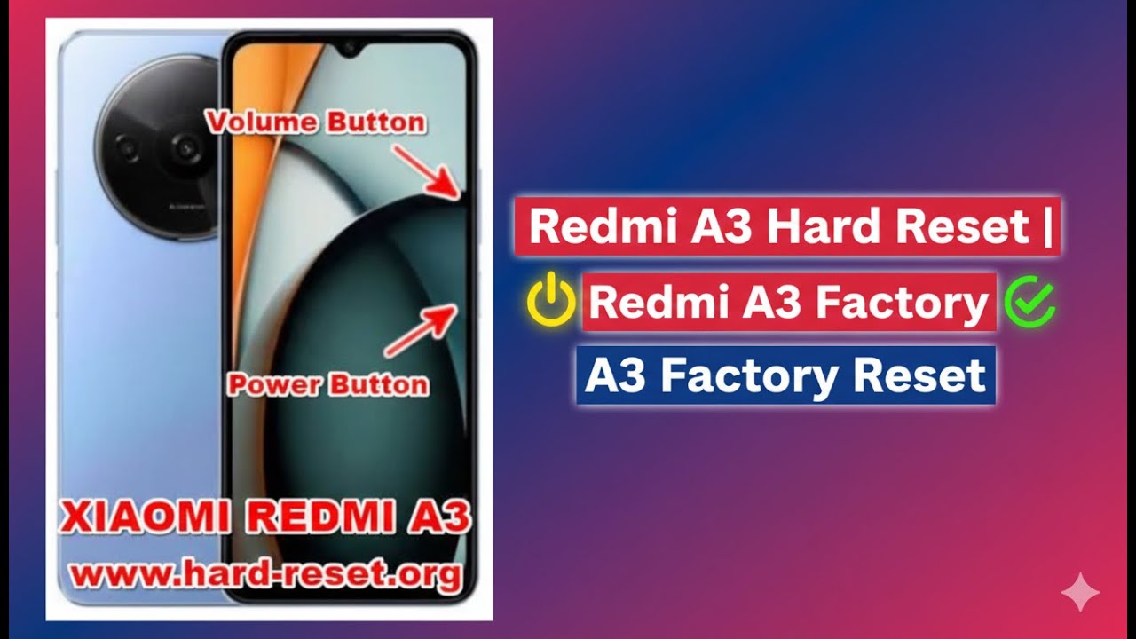 Redmi A3 Hard Reset | Redmi A3 Factory Reset | Redmi (23129RN51X) - YouTube