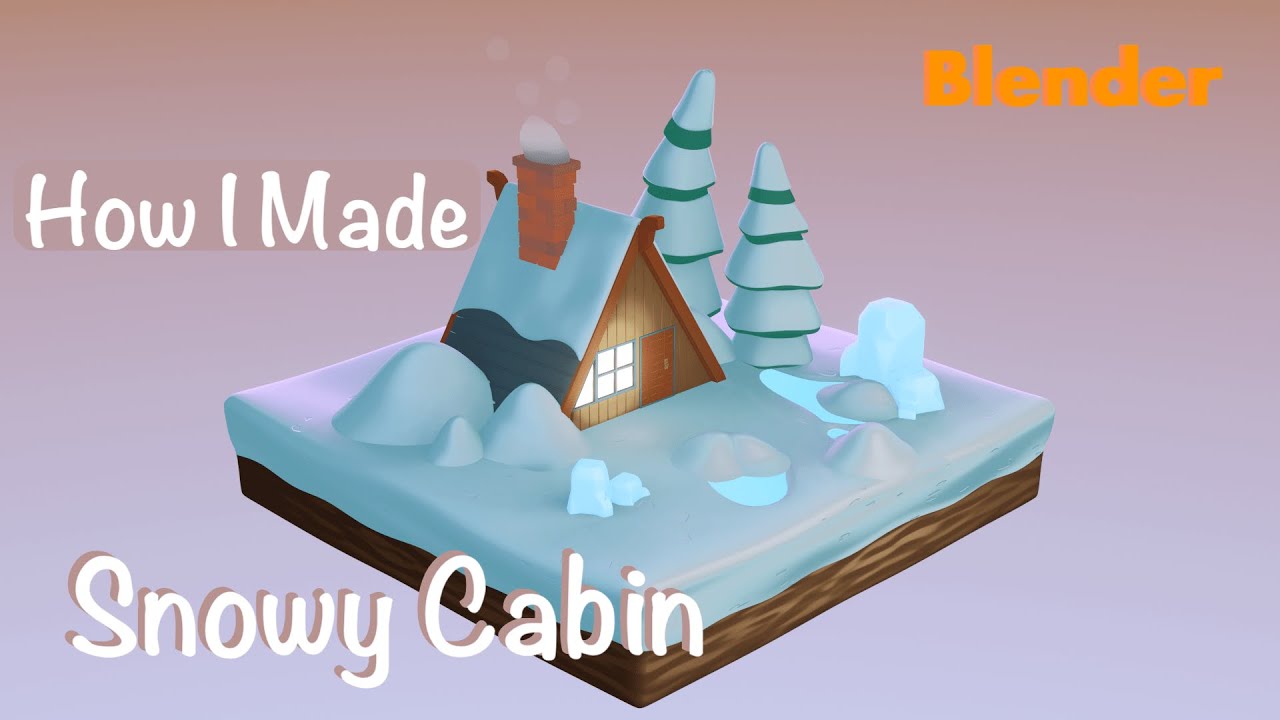 Isometric Snowy Cabin | Blender 3D Modelling - YouTube