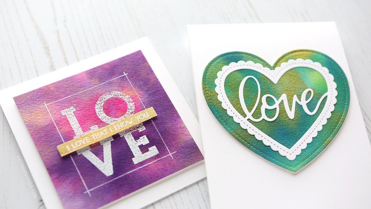 EASY SHIMMER WATERCOLOR Valentine's Day Cards - YouTube