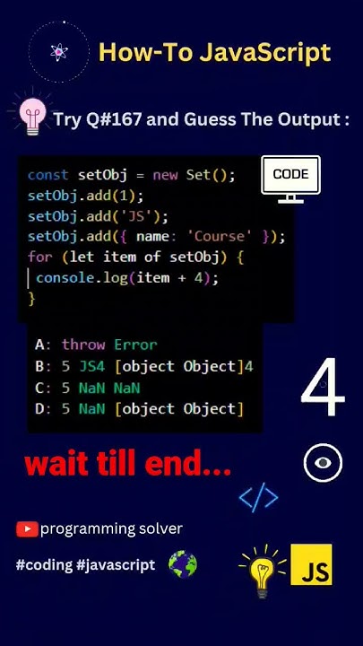 How To Code Javascript Q 167 Try Solve And Guess The Output Shorts Coding Programming