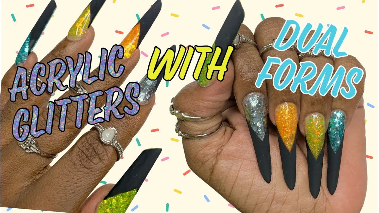 DUAL FORMS WITH ACRYLIC NAILS - SIMPLE ACRYLIC NAILS FOR BEGINNERS # ...