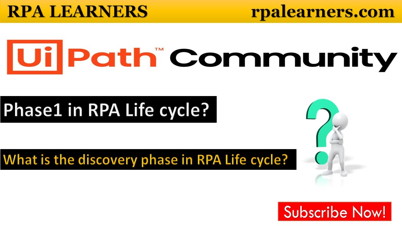 Phase 1 in RPA Life cycle is Discovery phase. What is Discovery phase ...