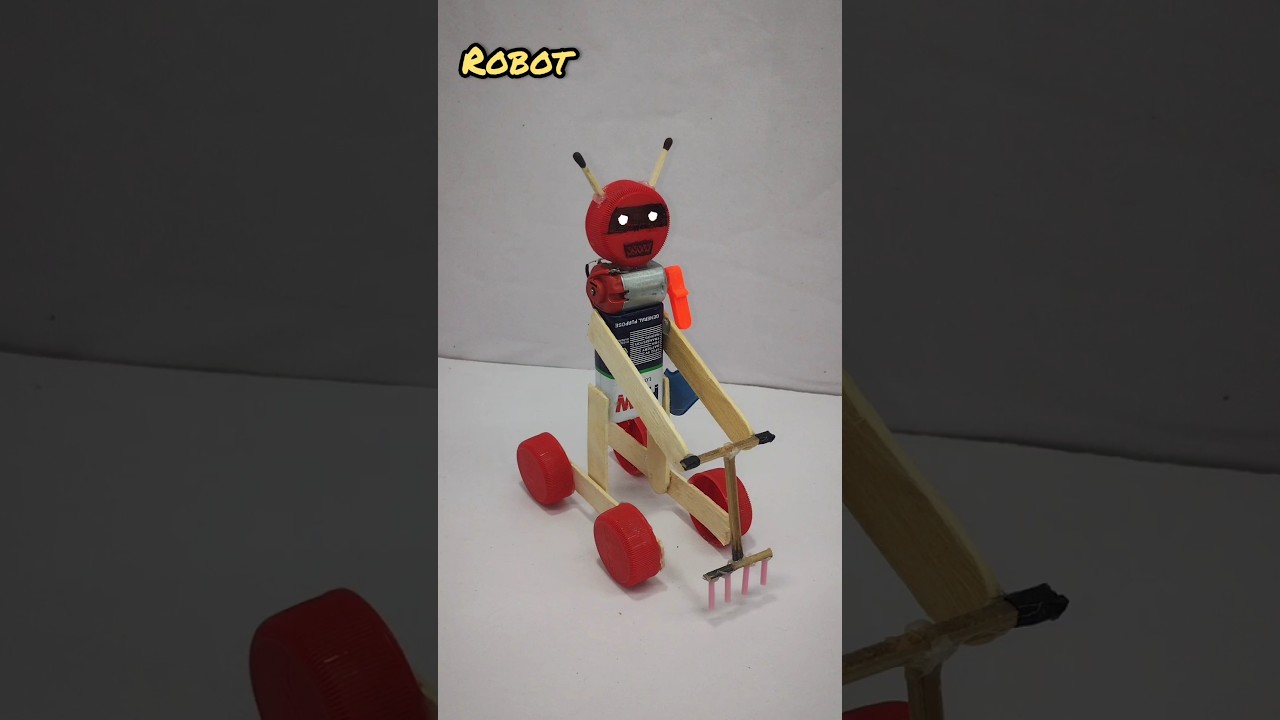 Robot making using DC motor and 9v battery #shorts - Go IT