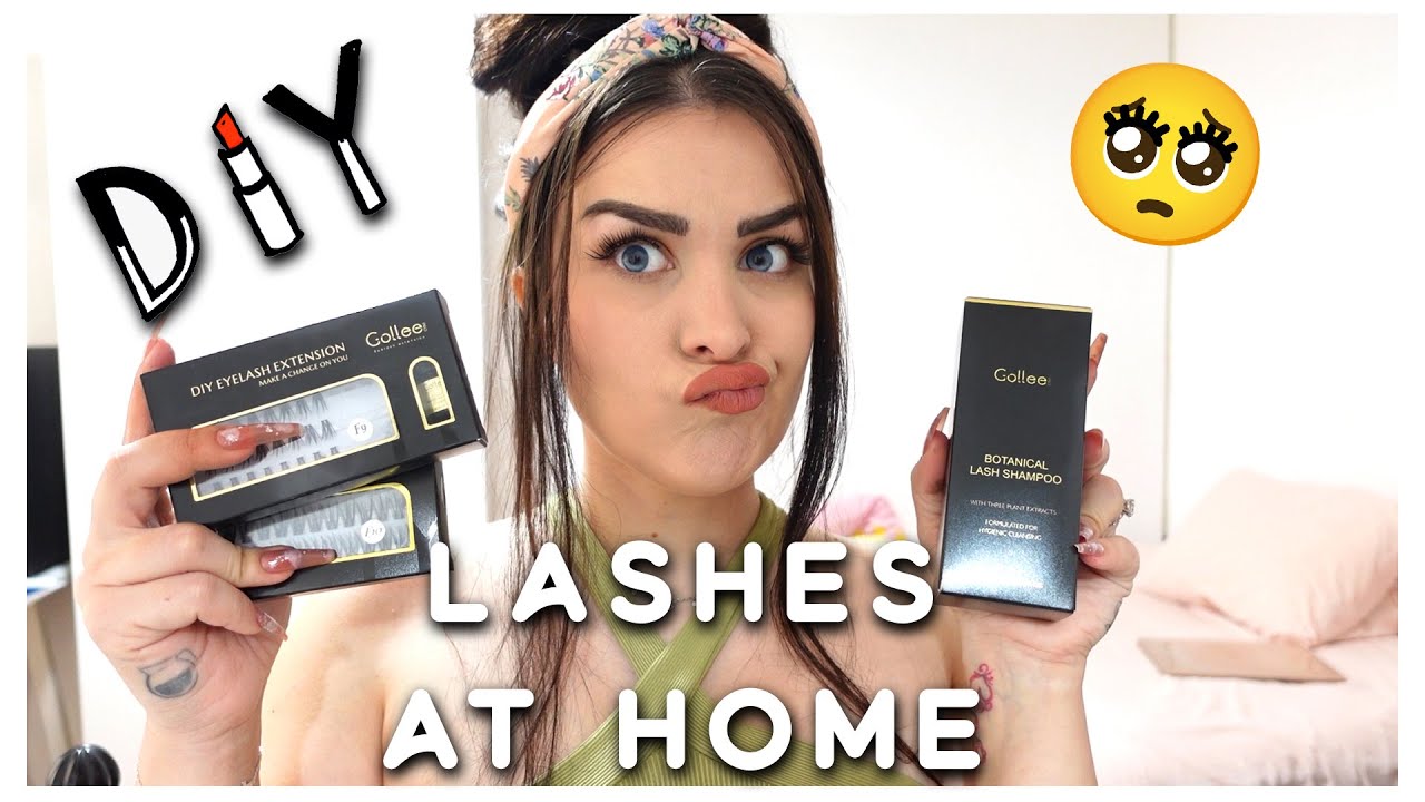 DIY LASH EXTENSIONS AT HOME BEGINNER FRIENDLY | GOLLEE LASHES | OH ...