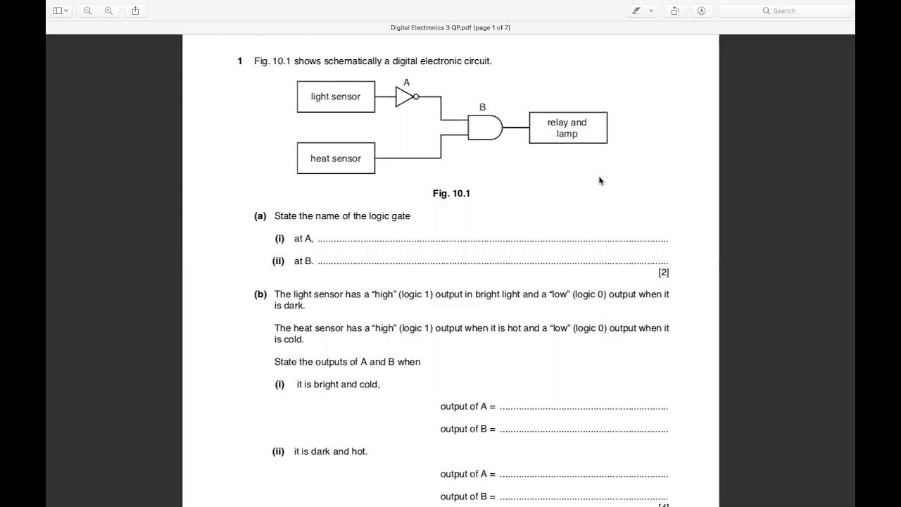 Logic Gate Question and Answer IGCSE Physics Past Paper 0625/42 - YouTube