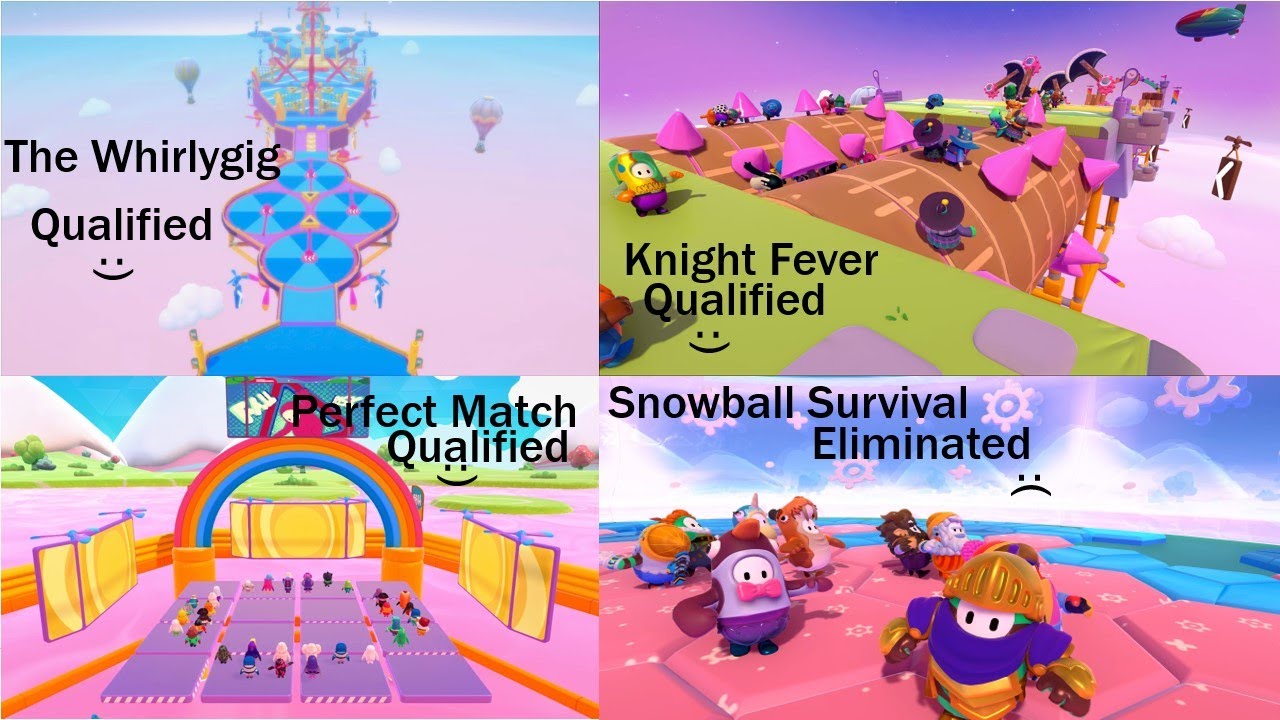 Fall Guys: The Whirlygig & Knight Fever & Perfect Match & Snowball ...