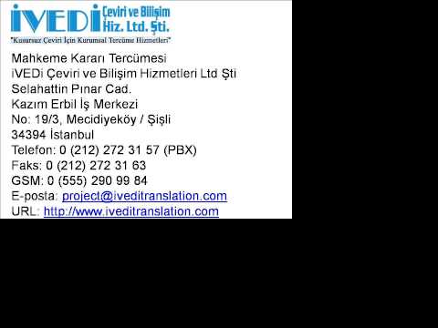 Mahkeme Kararı Tercümesi Telefon: 0212 272 3157 Ucuz ve Kaliteli iVEDi Tercüme Çeviri