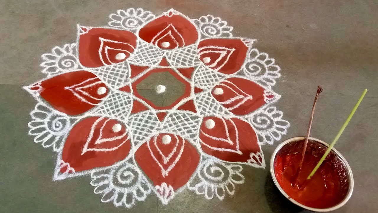 Aavani matham Special Kavi Kolam | How to make Kavi brush| Dark Kavi ...