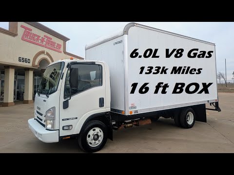 2019 ISUZU with 6.0L V8 Gas Engine & 16 ft Cargo Box - YouTube