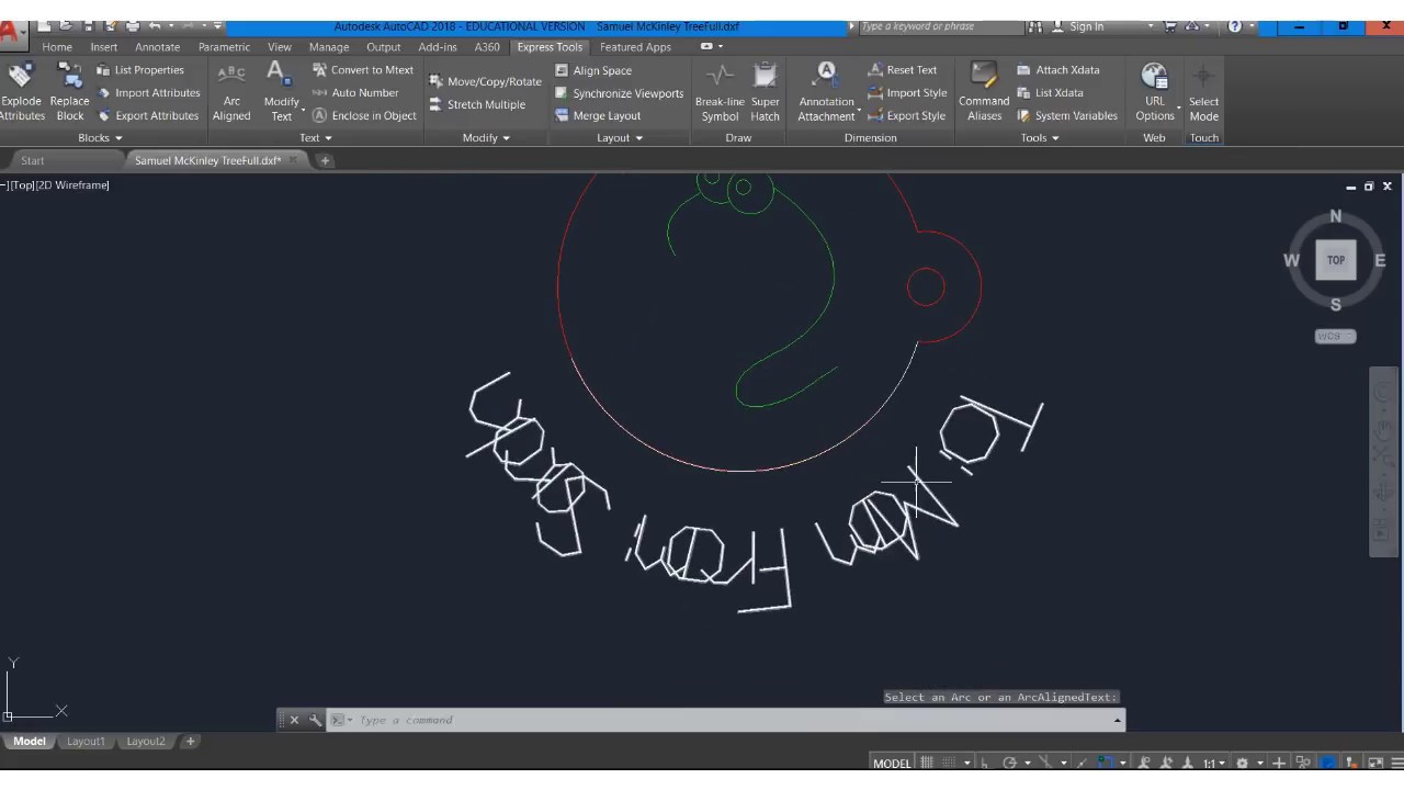 18 AutoCAD Curved Text Along an Arc - YouTube
