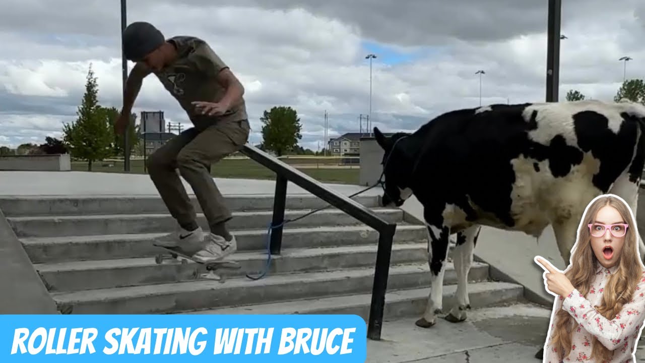 Roller skating with Bruce 🏂🐄 - YouTube