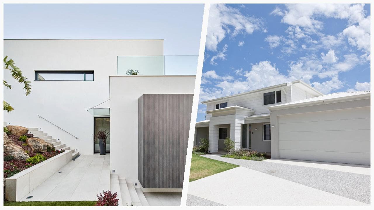 75 Contemporary Exterior Home With A White Roof Design Ideas You'll ...