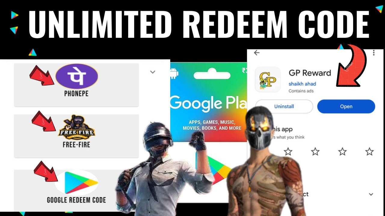 GP Reward App | Google Play Redeem Code Earning App | Free Redeem Code ...