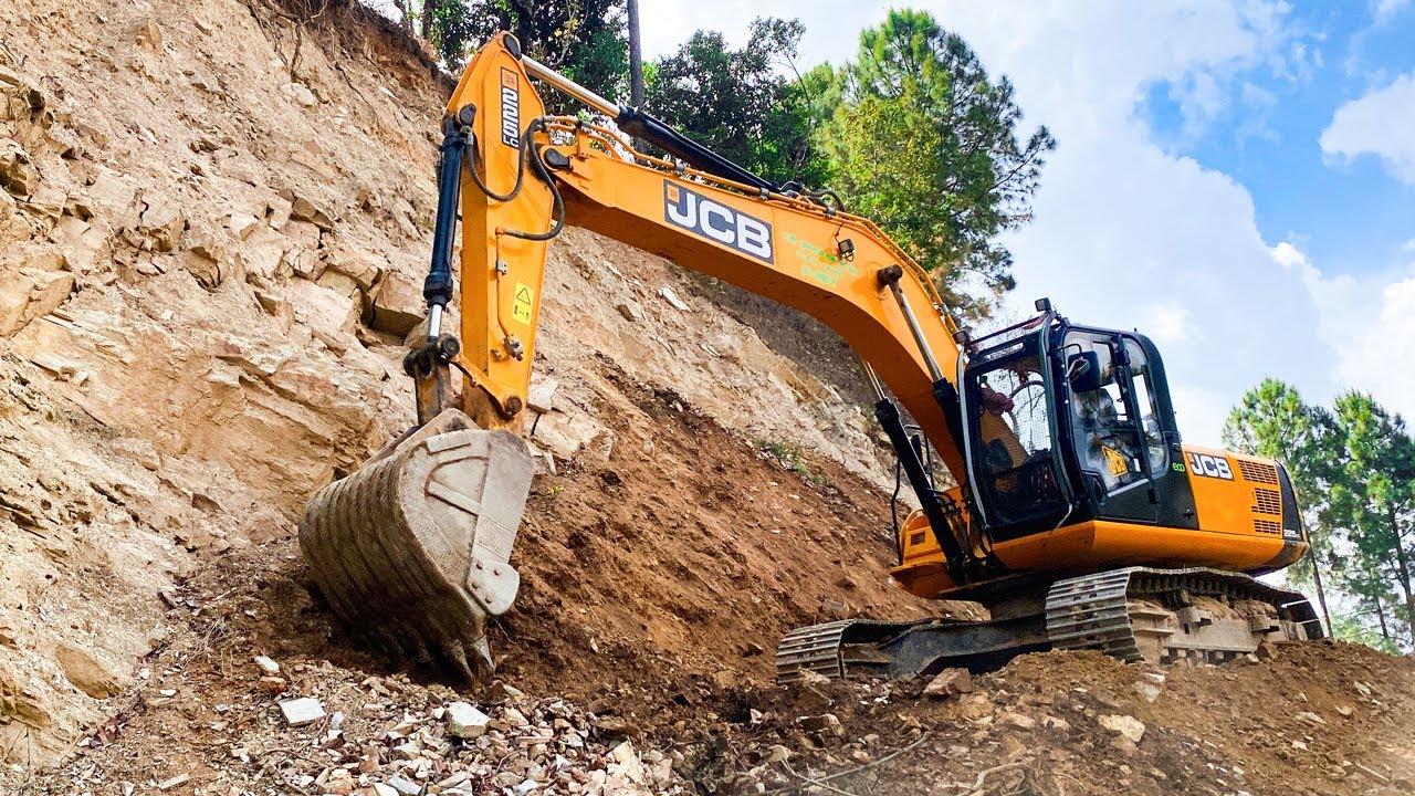 Crazy Excavator Work on a Cliffside Road | Excavator Working Video ...