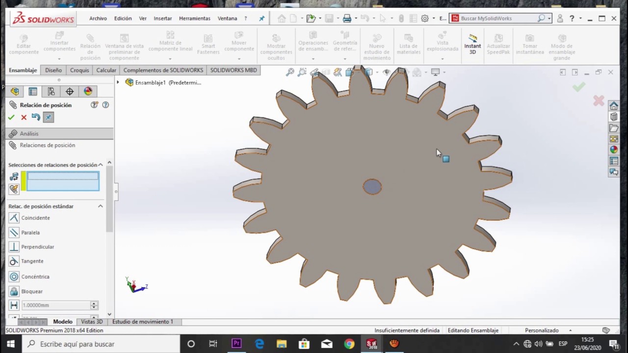 Simulación de engranajes. SolidWorks - YouTube