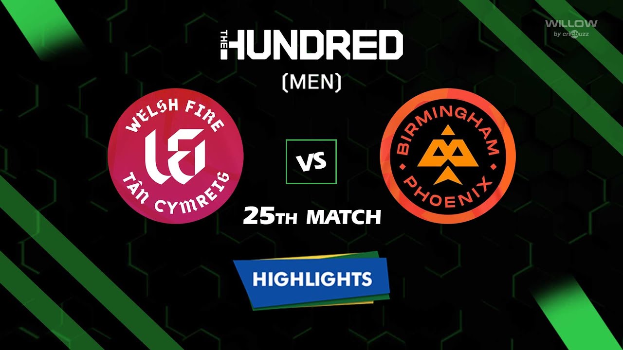 Highlights: 25th Match, Welsh Fire vs Birmingham Phoenix | 25th Match ...