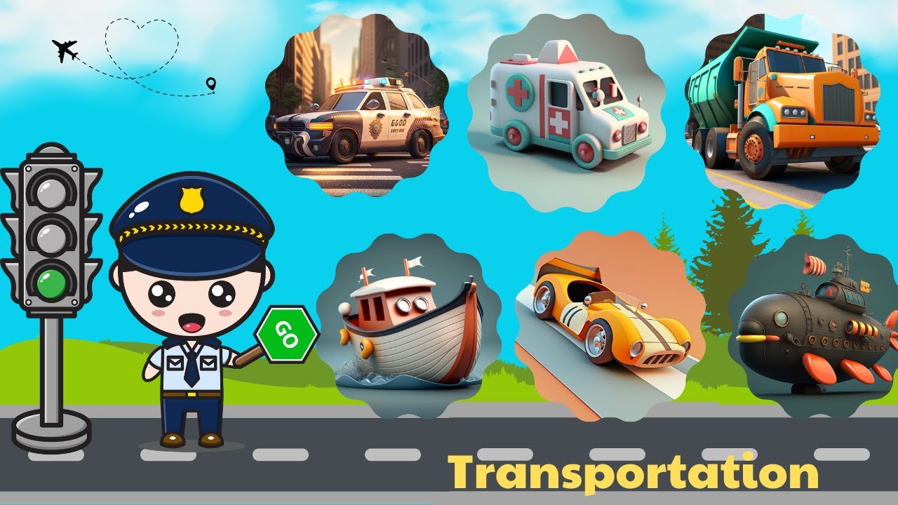 Transportation sounds - Mode of transport for kids - Learn English for ...