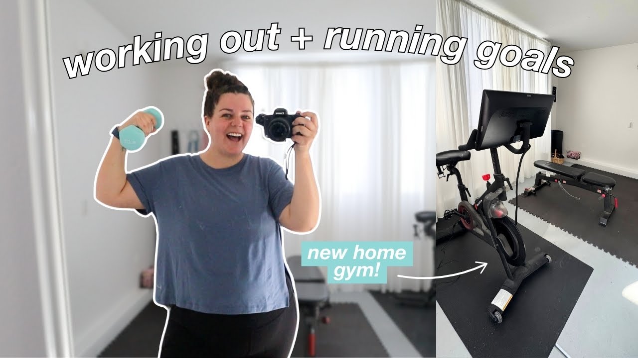working out, running goals, & my home gym setup! - YouTube