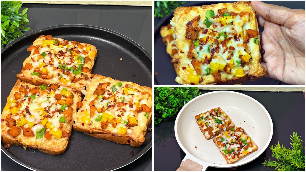 Easy & Tasty Breakfast Recipes Chicken bread snack with cheese sauce ...