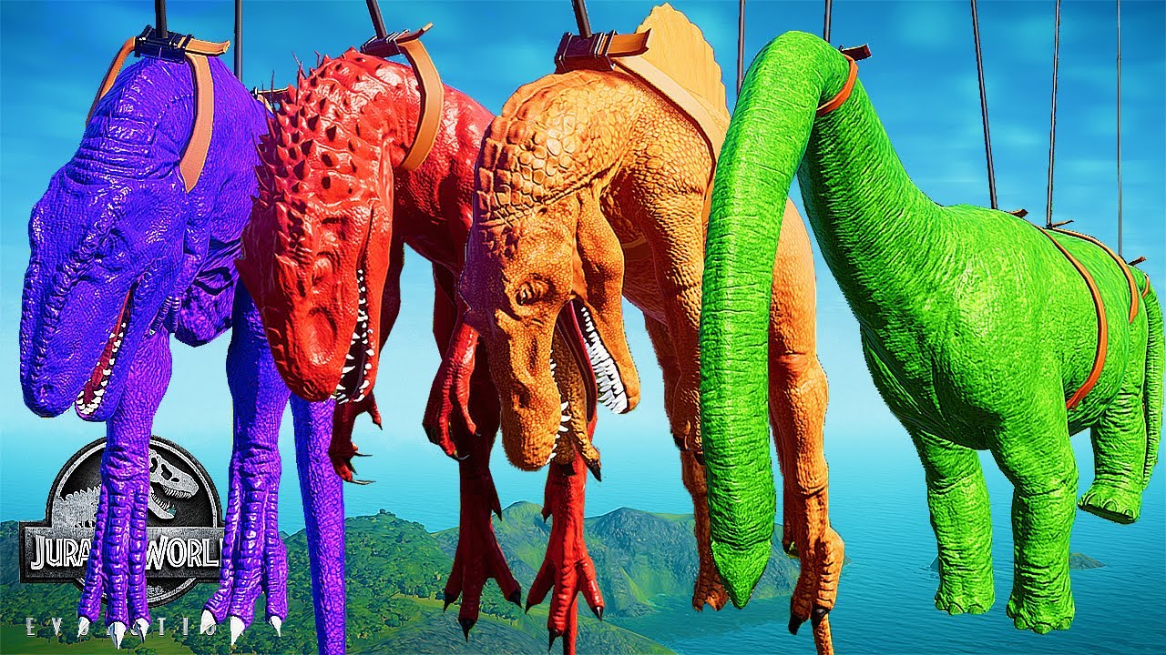 DINOSAUR REXY COLOR PACK VS INDOMINUS REX, BRACHI, SPINO JURASSIC WORLD ...