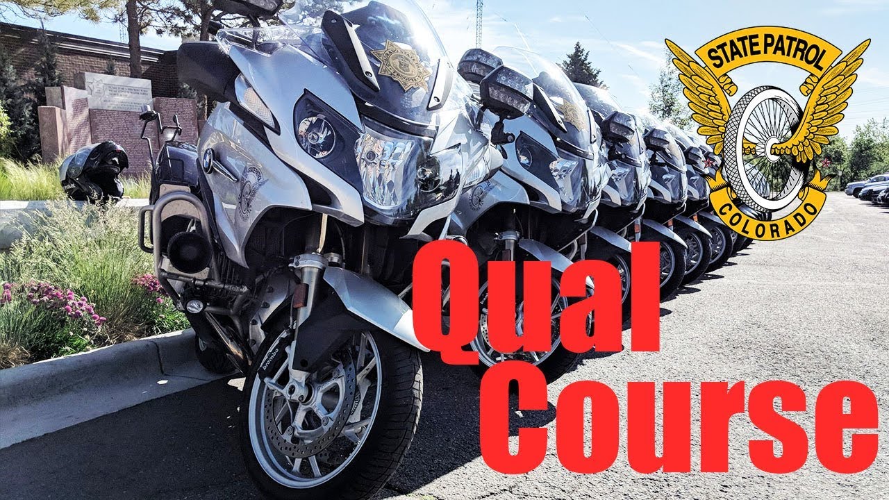 Motorcycle Trooper Qualification Course - Colorado State Patrol - YouTube