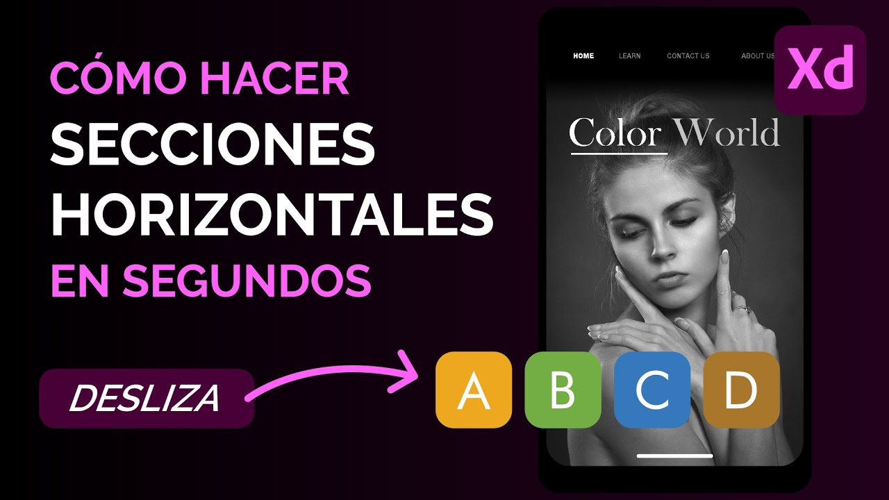 Cómo CREAR SECCIONES HORIZONTALES en ADOBE XD | TUTO CORTOS - YouTube