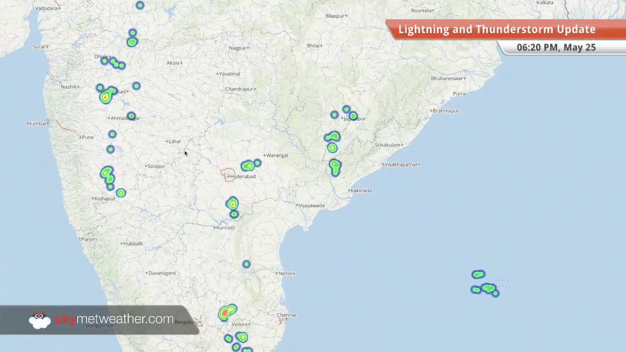 May 25, 06:20 PM Lightning and Thunderstorm Update for India - YouTube