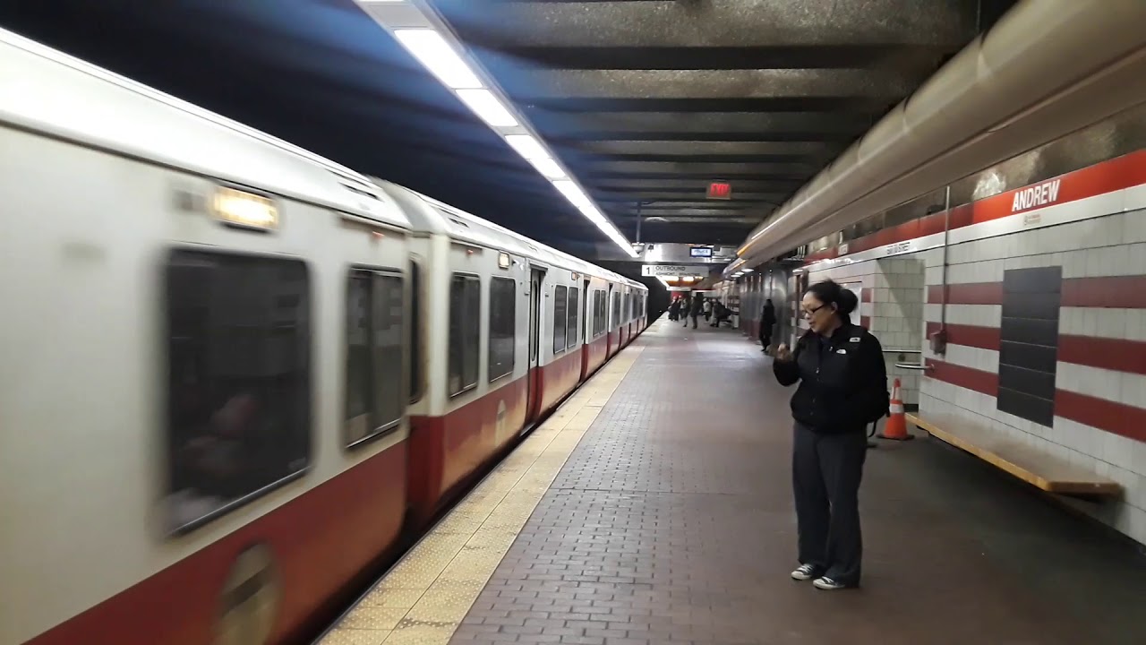 Boston MBTA Red Line train arriving at Andrew Station ( Nov 21, 2019 ...