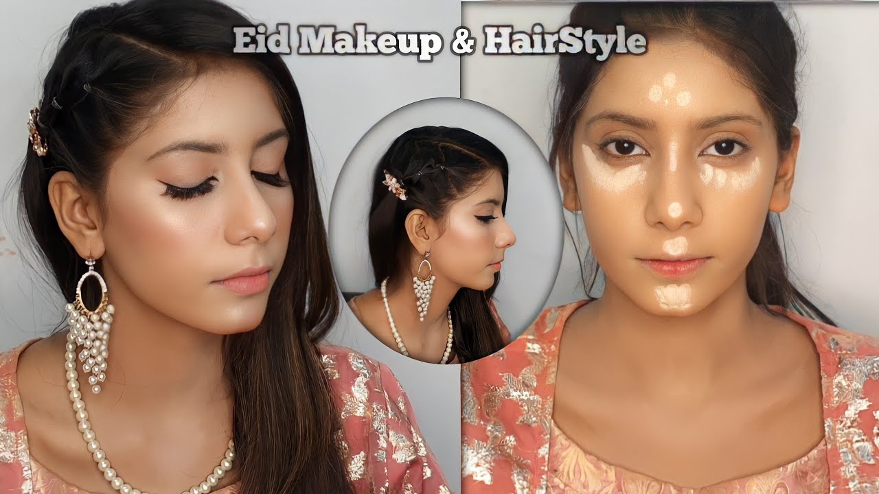 Glowing/Glossy Makeup for Eid And Summer | EASY & SIMPLE PINK EID ...