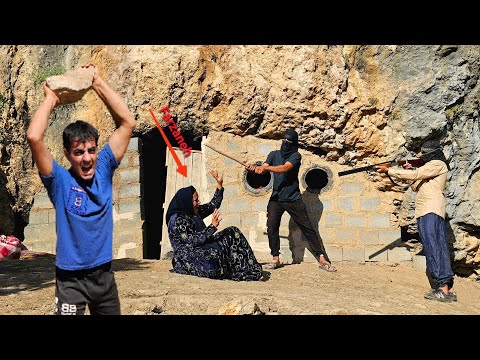 How did the masked men's attack on the Bardia cave save Farzaneh's life?