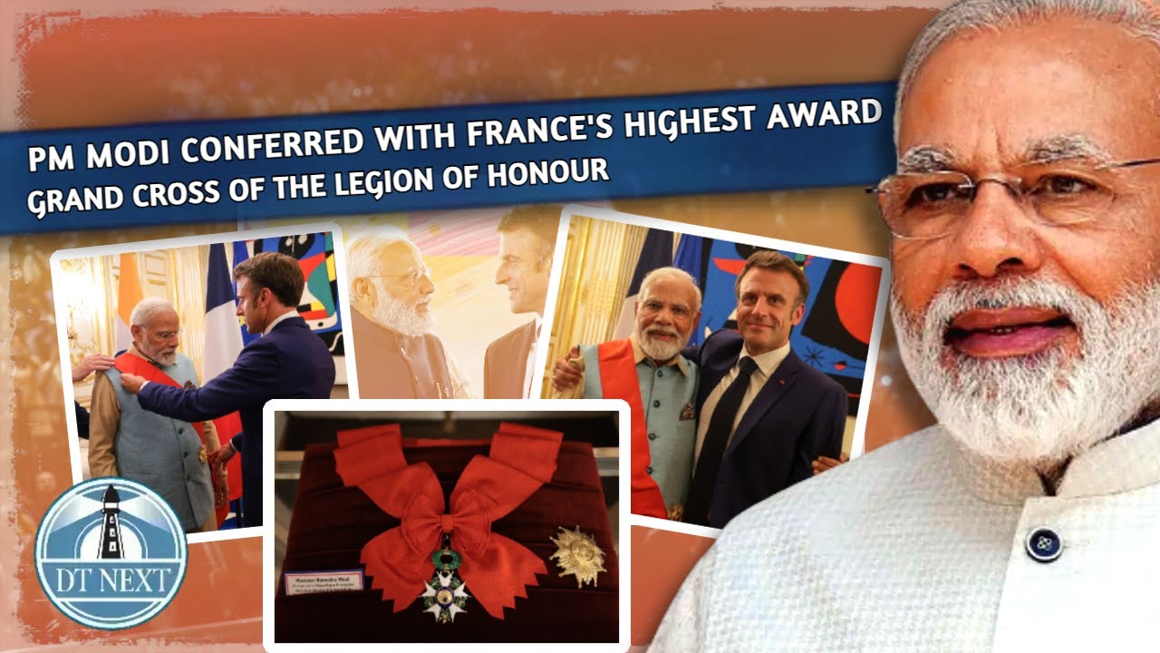PM Modi conferred with France's highest award in France | DT Next - YouTube