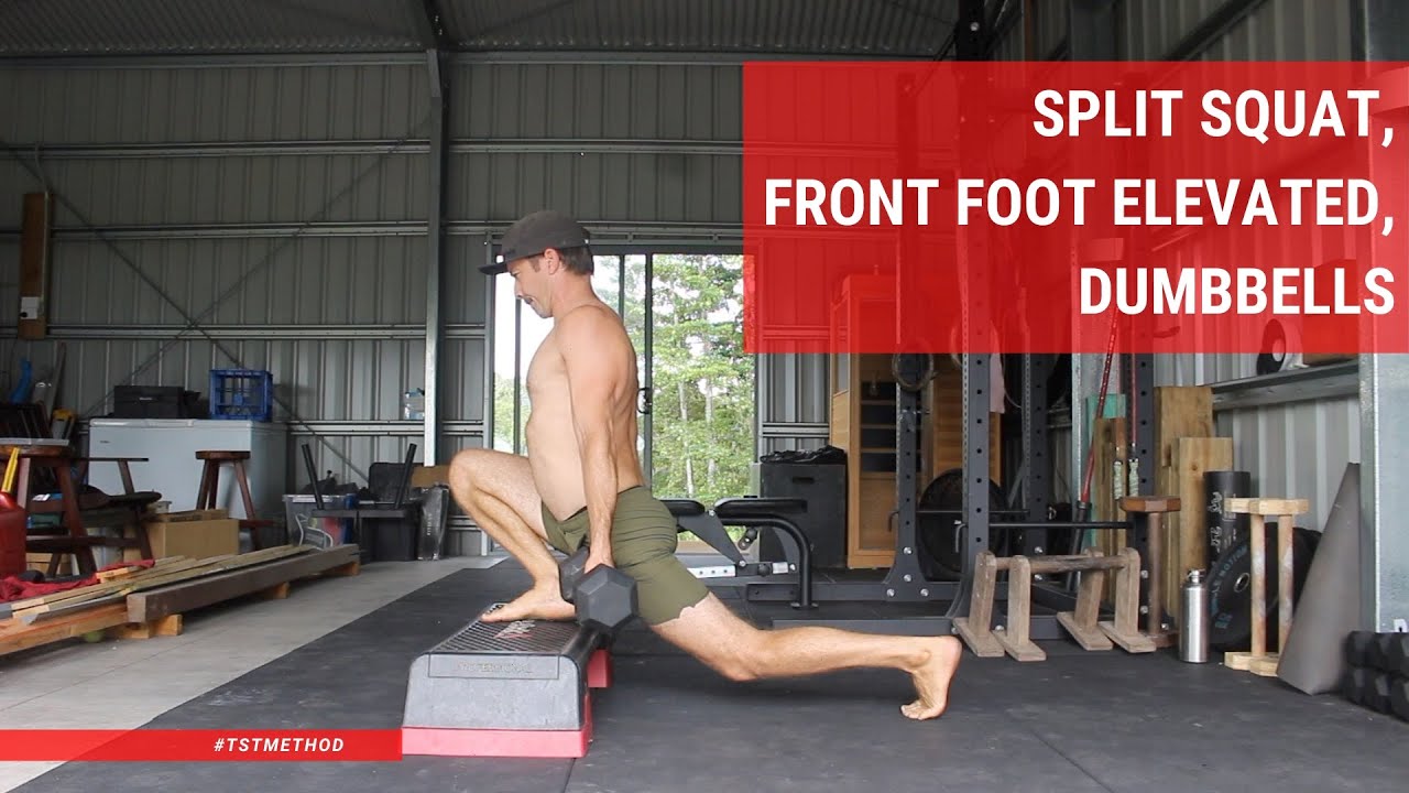Split Squat, Front Foot Elevated, Dumbbells - YouTube