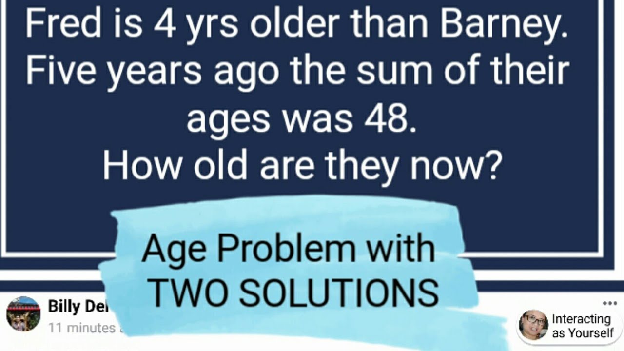 AGE PROBLEM With Two Ways Of Solving This CSE MATH LET YouTube age-problem-with-two-ways-of-solving-this-cse-math-let-youtube