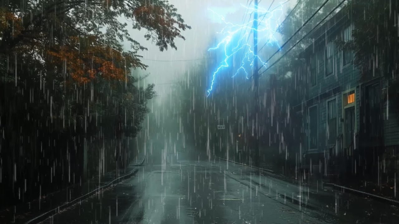 Falling Asleep During a Thunderstorm, Heavy Rain and Thunder Sounds on ...