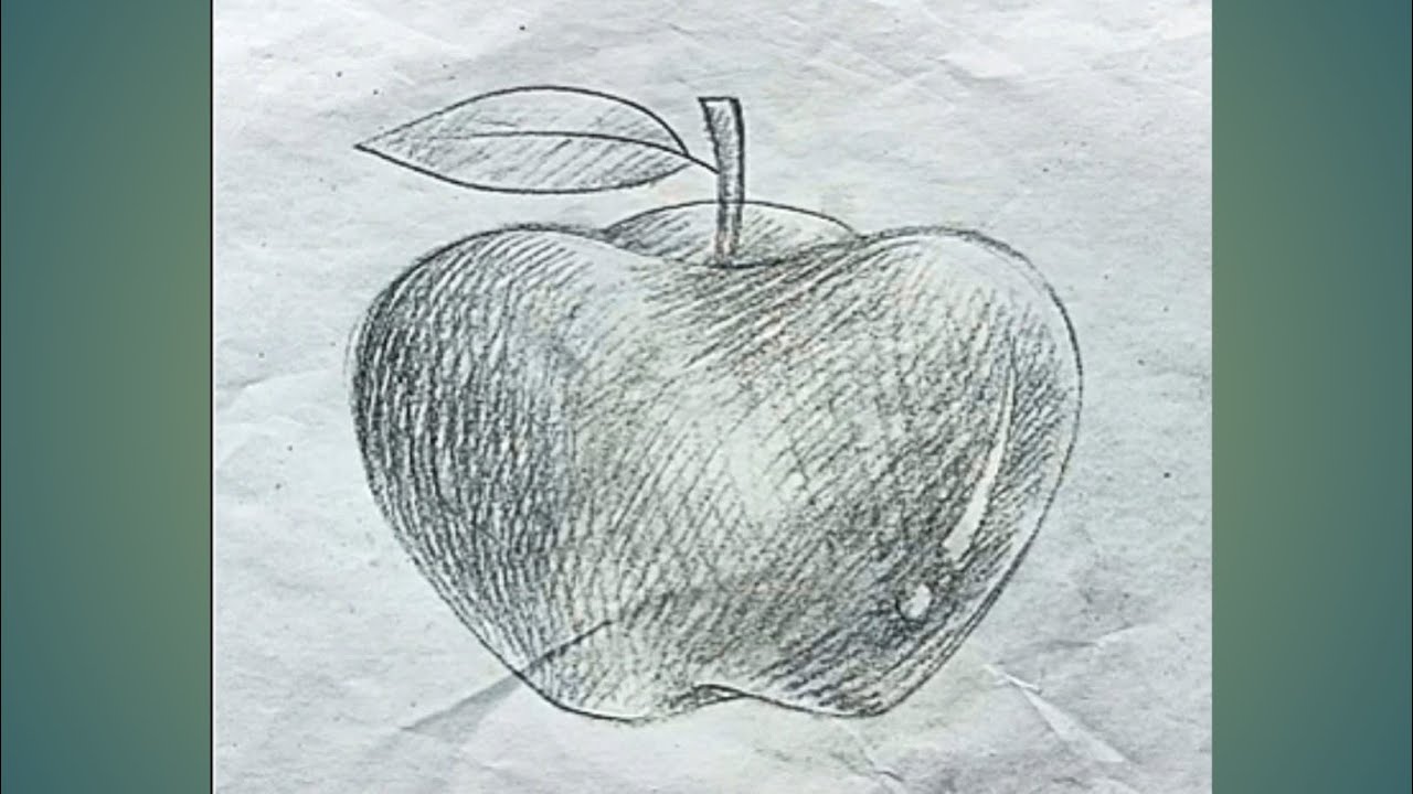 how to draw an apple with a pencil sketch easily and step by step / # ...